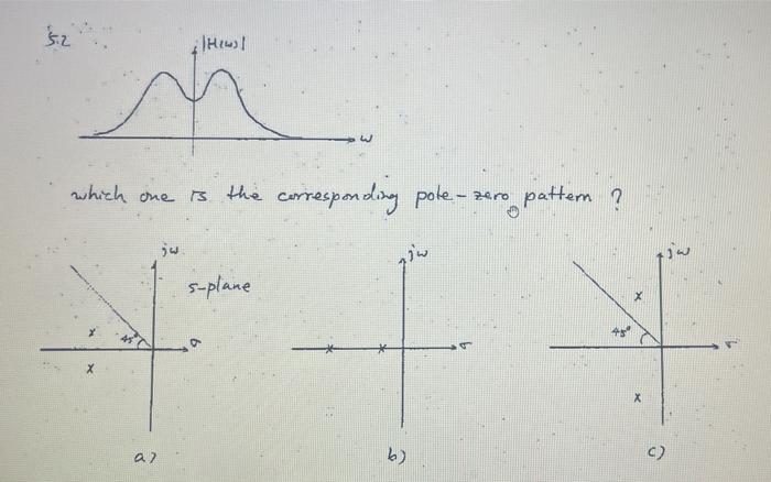 Solved which one is the corresponding pote-zero pattern? b) | Chegg.com