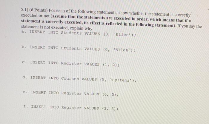 Solved Consider the following database instance. Table name: | Chegg.com