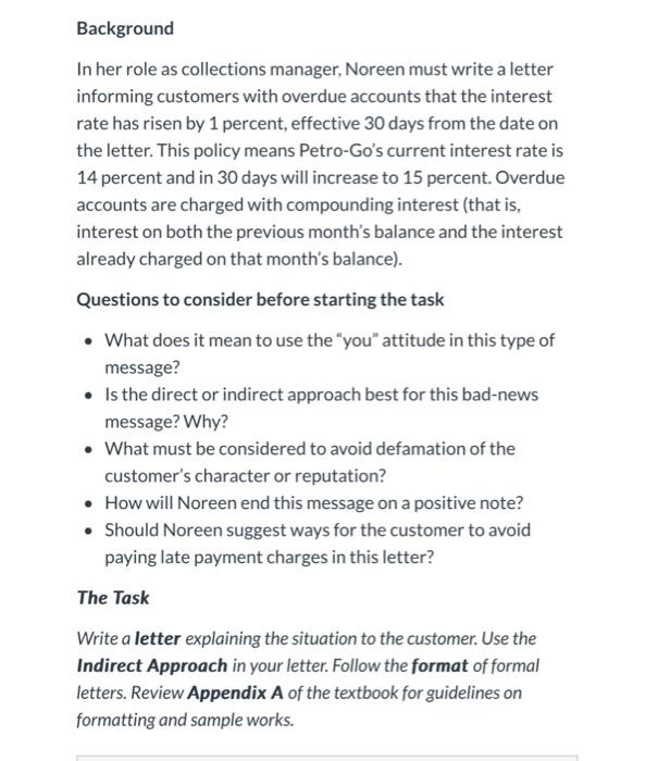 Background In her role as collections manager, Noreen | Chegg.com