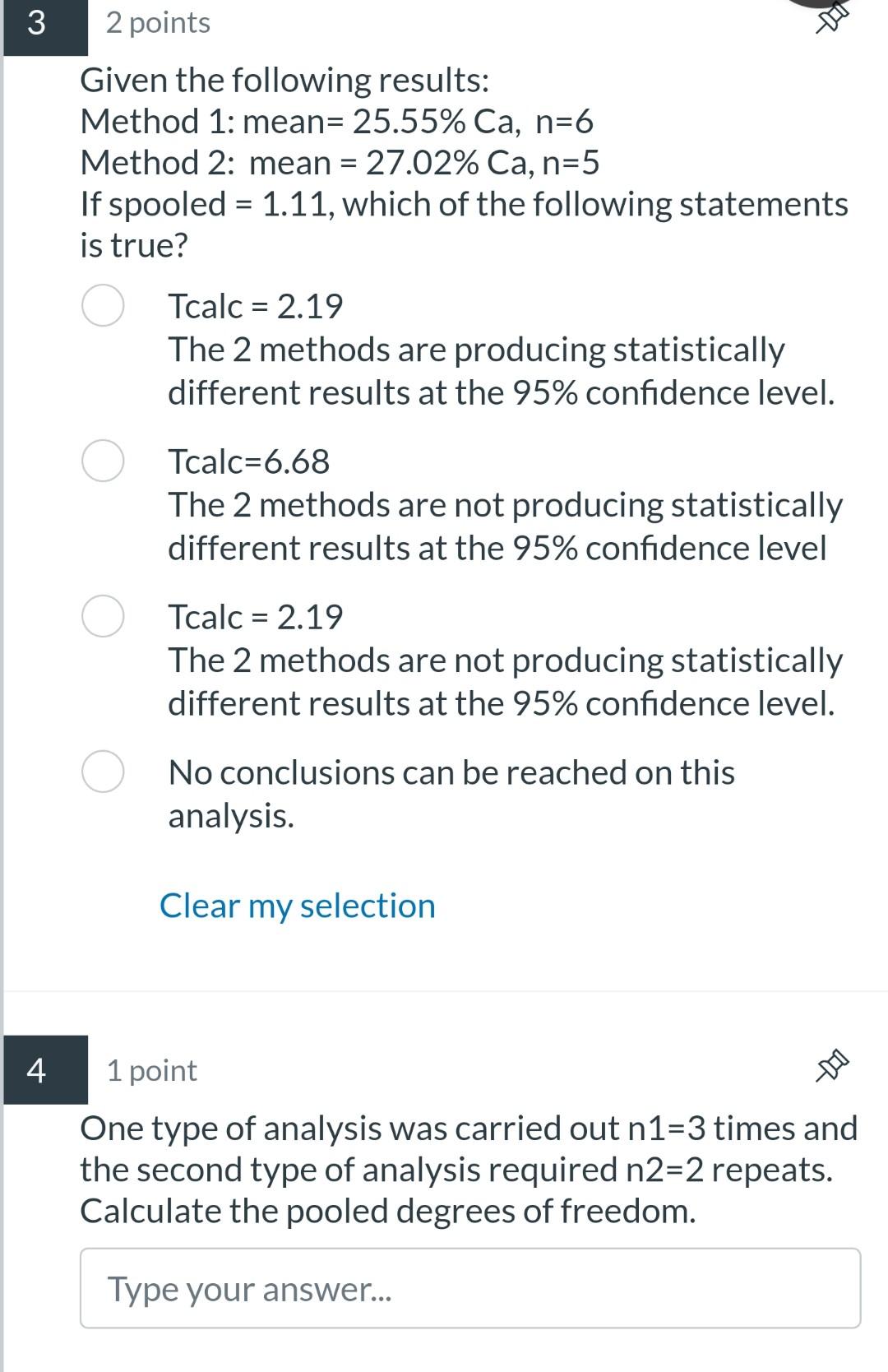 Solved Given the following results: Method 1: mean | Chegg.com