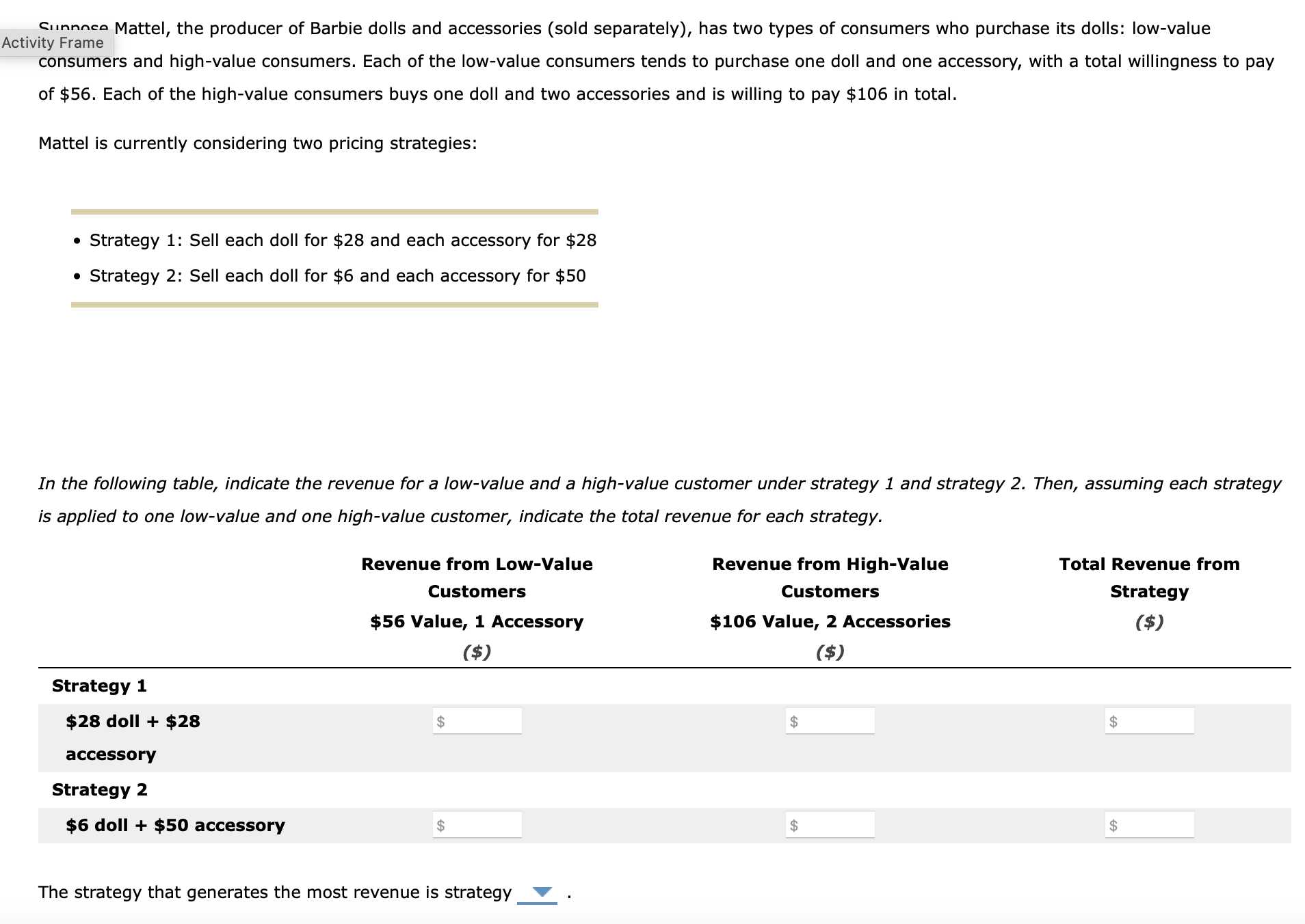 Solved consumers and high-value consumers. Each of the | Chegg.com