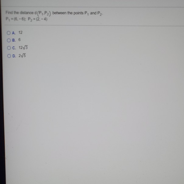 Solved Find the distance ( PP) between the points P, and P2. | Chegg.com