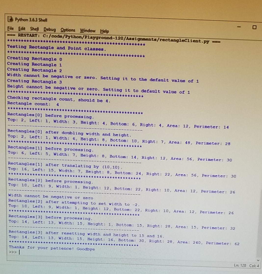 Solved Programming Assignment: Rectangle and Point classes | Chegg.com