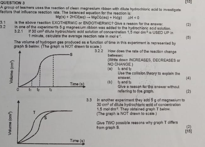 Solved QUESTION 3A group of learners uses the reaction of | Chegg.com