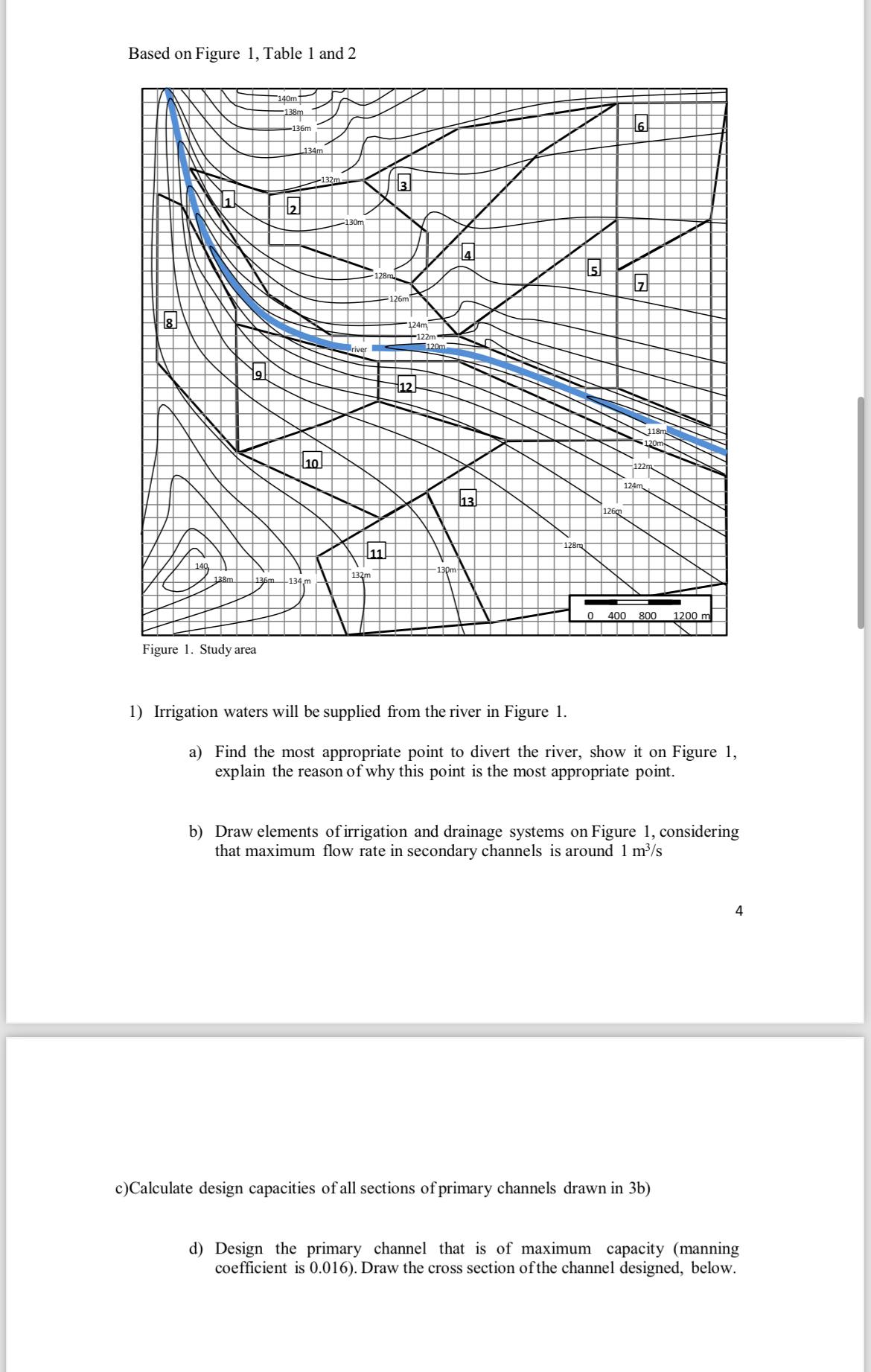 Solved Based on Figure 1, ﻿Table 1 ﻿and 2Irrigation waters | Chegg.com