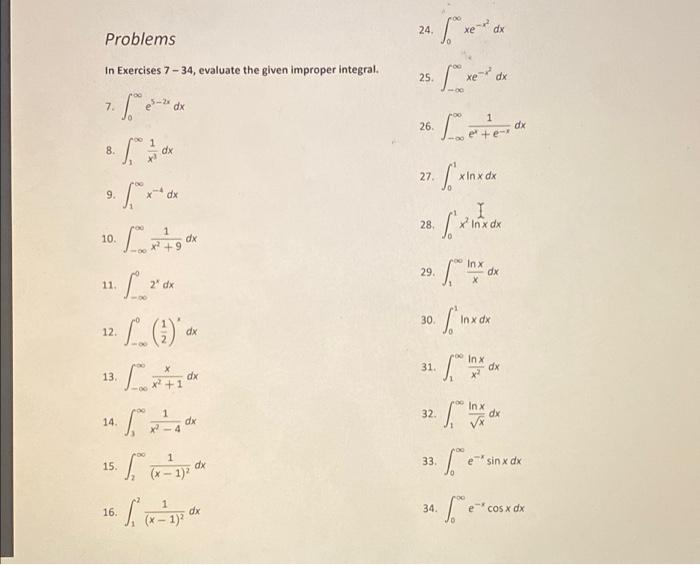 Solved 24 dx Problems In Exercises 7 - 34, evaluate the | Chegg.com