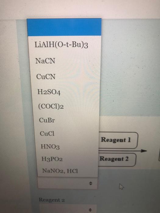 Solved MgBr Reagent 1 COOH Reagent 2 Reagent i H2SO4 CuBr | Chegg.com