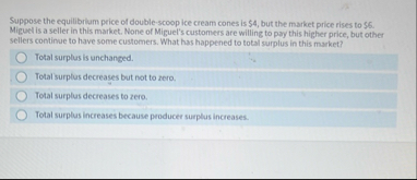 Solved Suppose the equilibrium price of double-scoop ice | Chegg.com