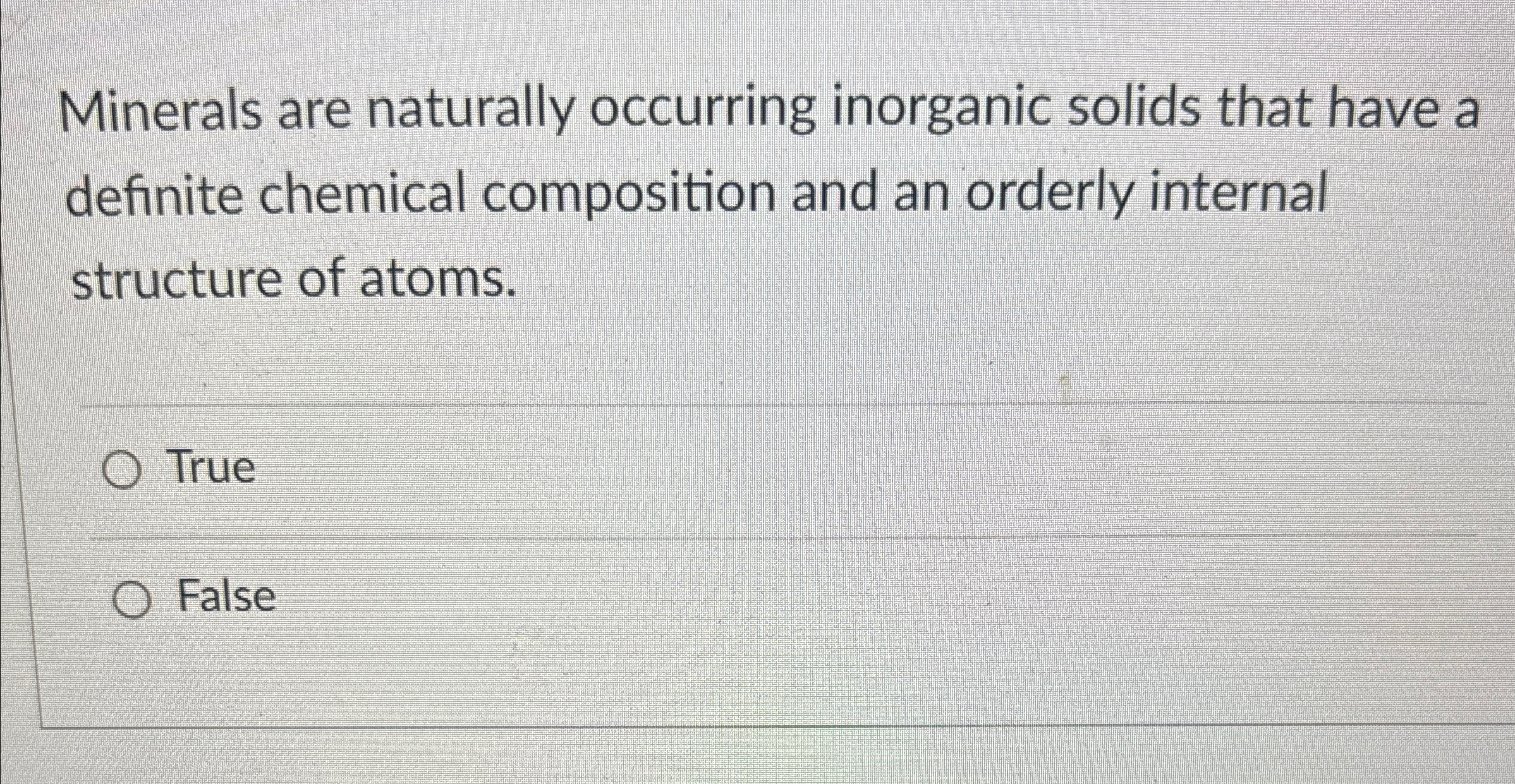 Solved Minerals are naturally occurring inorganic solids | Chegg.com