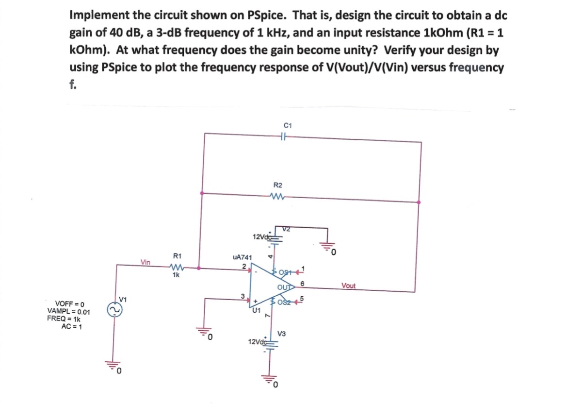 Implement the circuit shown on PSpice. That is, | Chegg.com