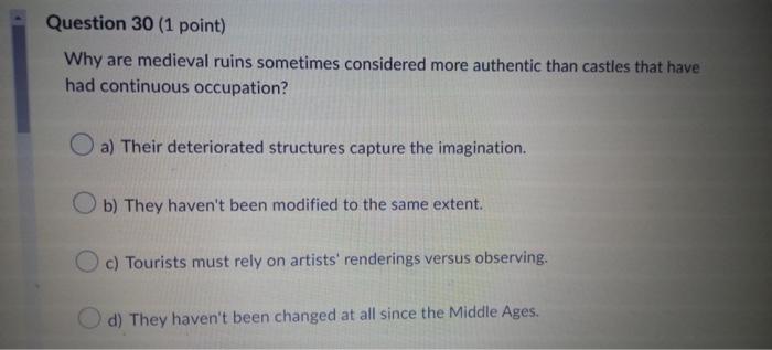 Solved How are ruins usually adapted to suit the needs of | Chegg.com