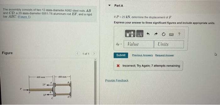 Solved The assembly consists of two 12-mm-diameter A992 | Chegg.com
