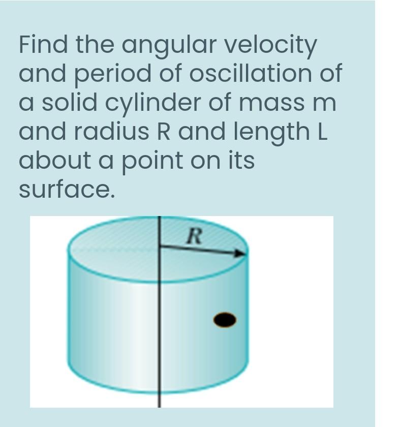 Solved Find the angular velocity and period of oscillation | Chegg.com