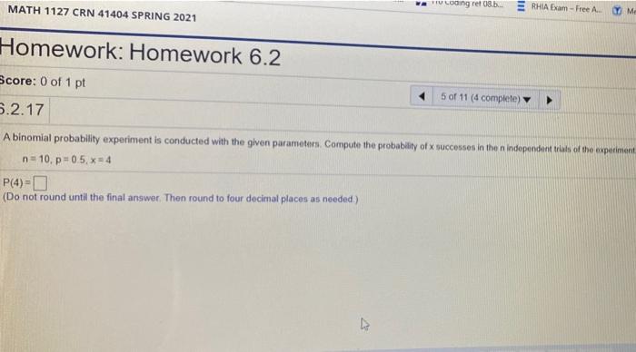 Solved Wacoding ret 08.b MATH 1127 CRN 41404 SPRING 2021 | Chegg.com