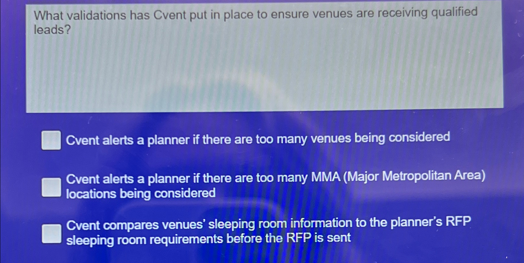Solved What validations has Cvent put in place to ensure | Chegg.com