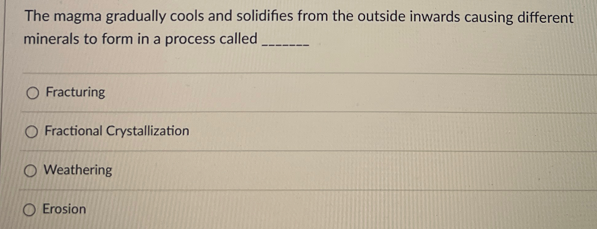 Solved The magma gradually cools and solidifies from the | Chegg.com