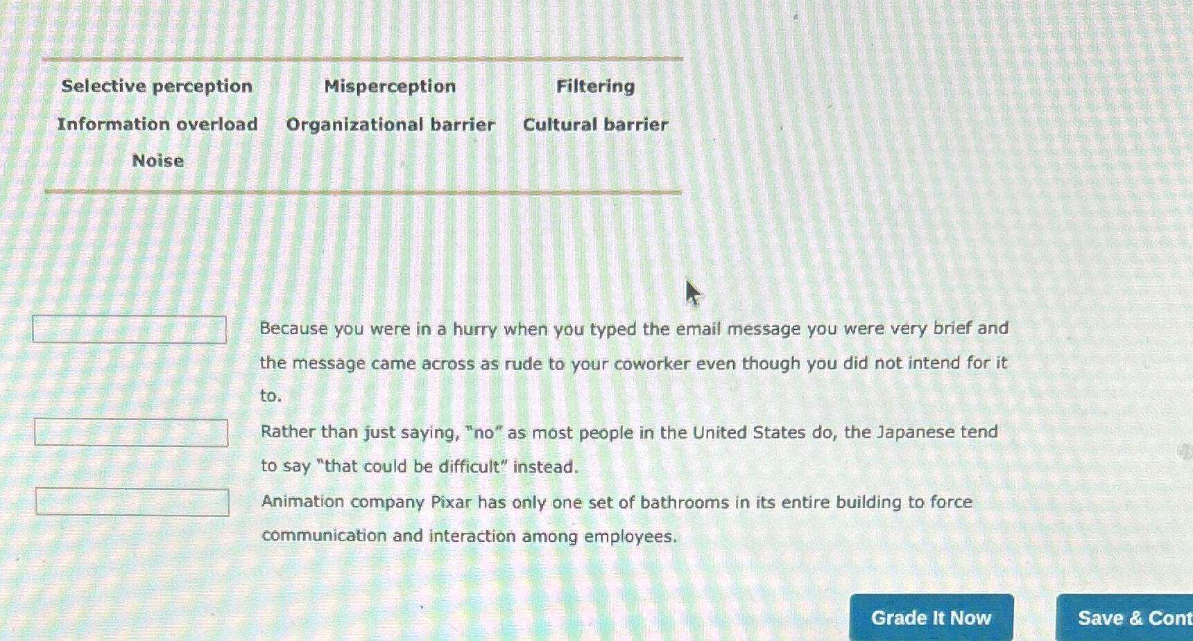 Solved \table[[\table[[Selective perception],[Information | Chegg.com