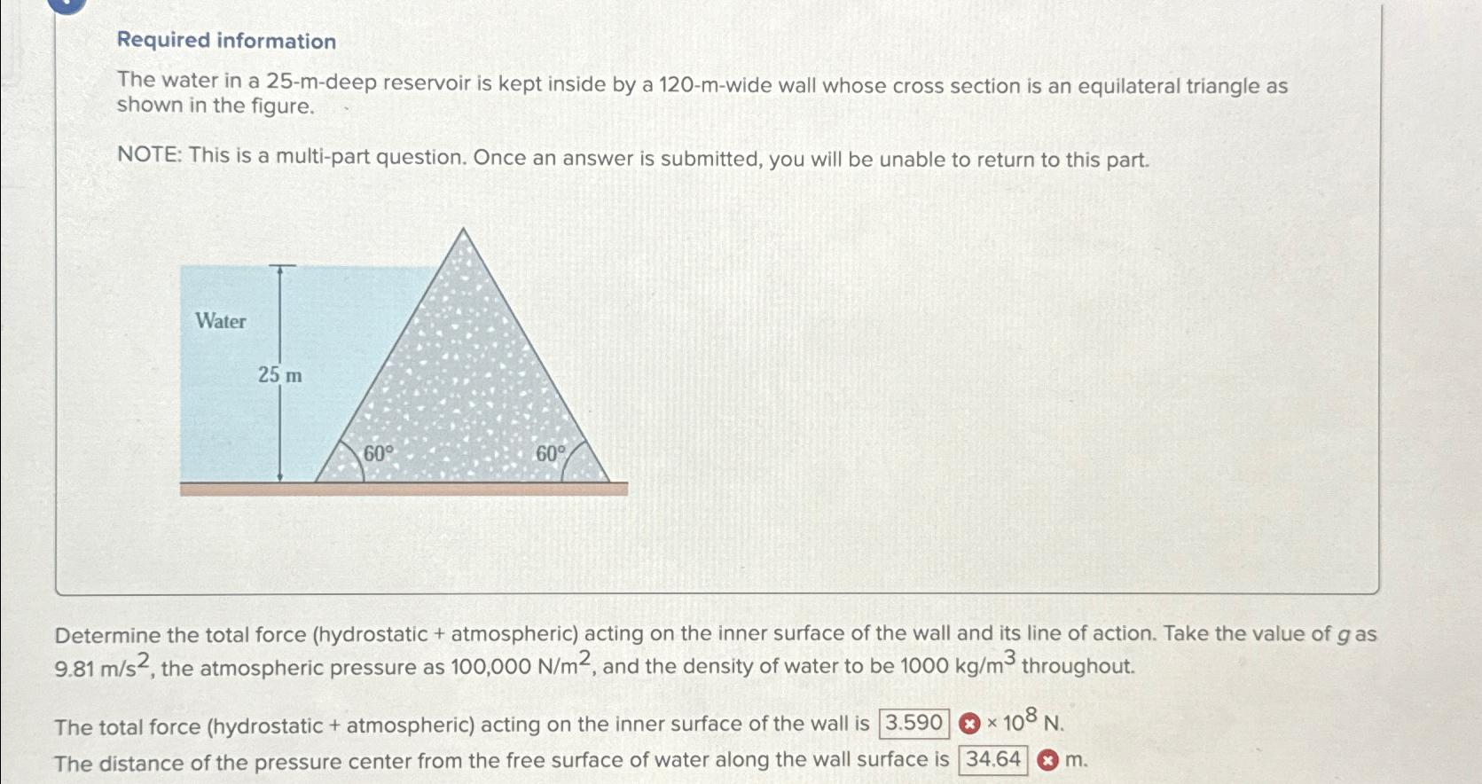 Solved Required informationThe water in a 25 -m-deep | Chegg.com