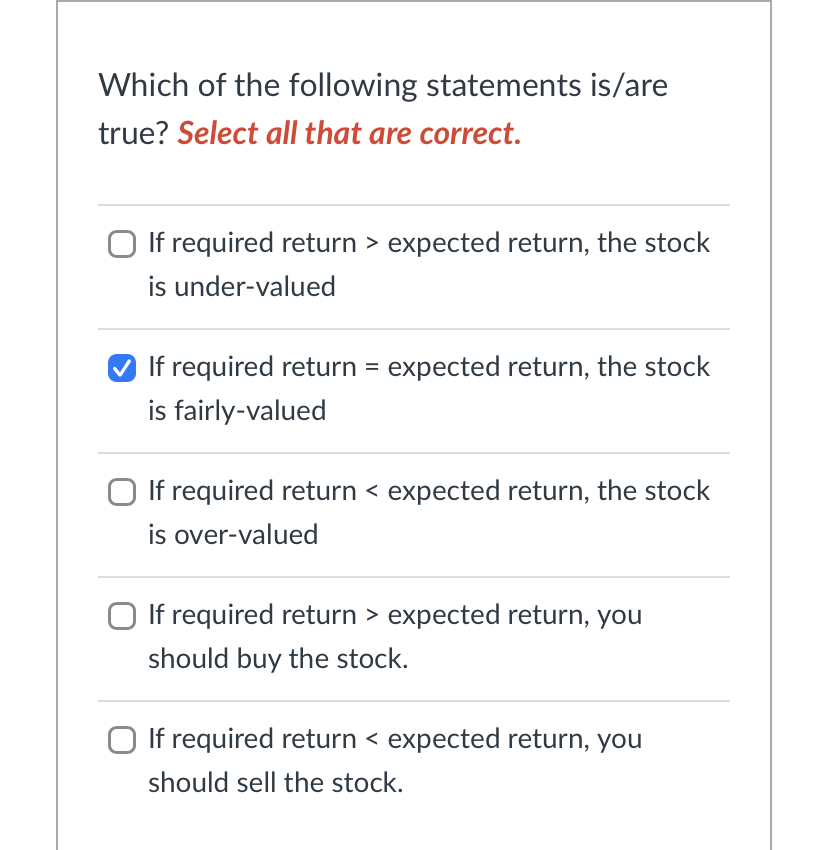 Solved Which of the following statements is/are true? Select | Chegg.com