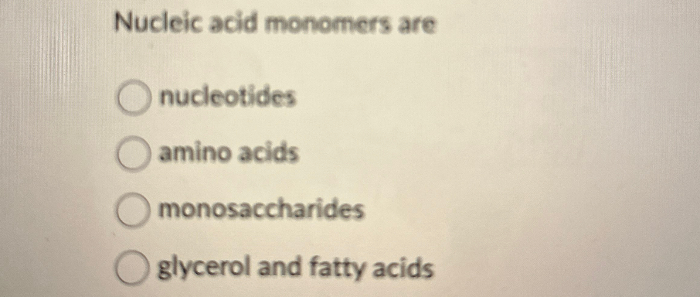 Solved Nucleic acid monomers arenucleotidesamino | Chegg.com