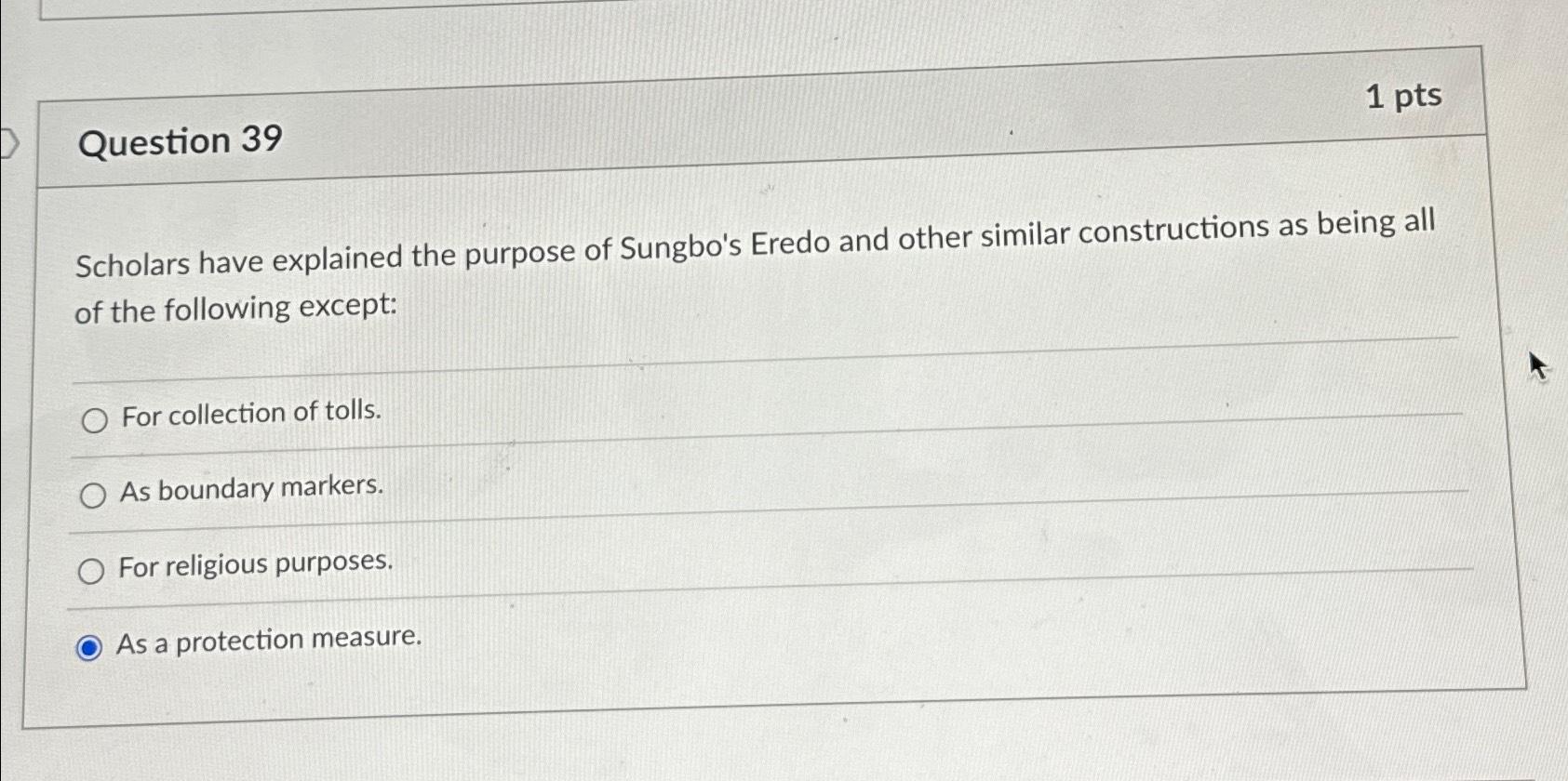 Solved Question 391 ﻿ptsScholars have explained the purpose | Chegg.com