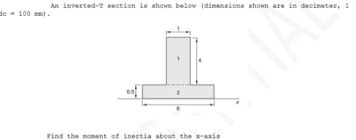 Solved dc =100 mm). An inverted-T section is shown below | Chegg.com