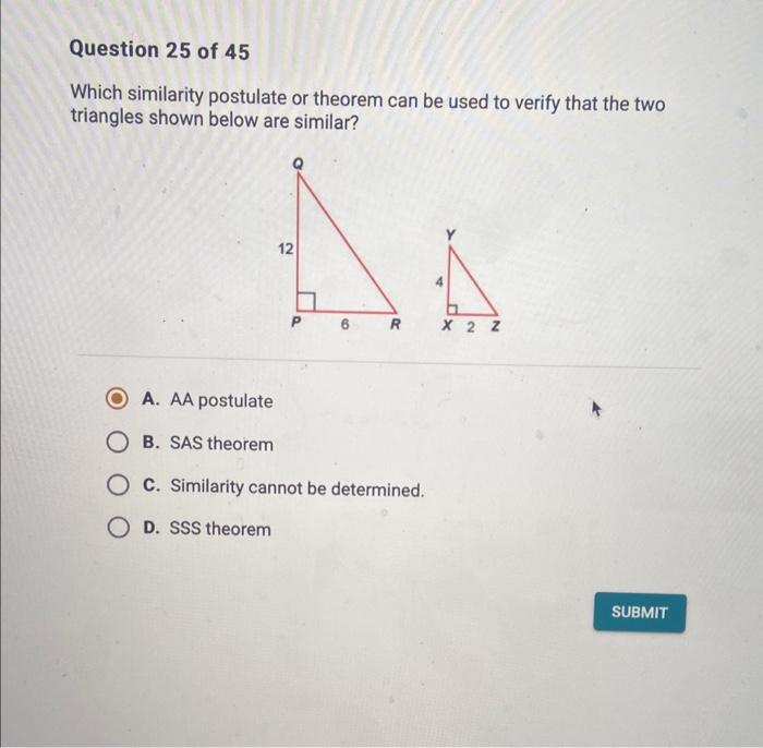 Solved Which similarity postulate or theorem can be used to | Chegg.com