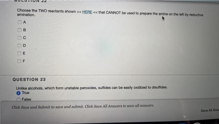 Solved 22 Choose the TWO reactants shown >> HERE