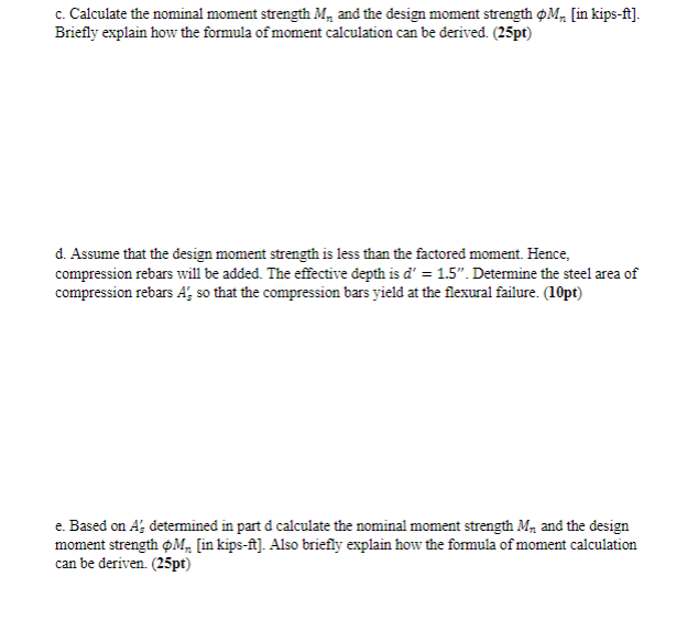Solved A singly reinforced beam will be provided with the | Chegg.com