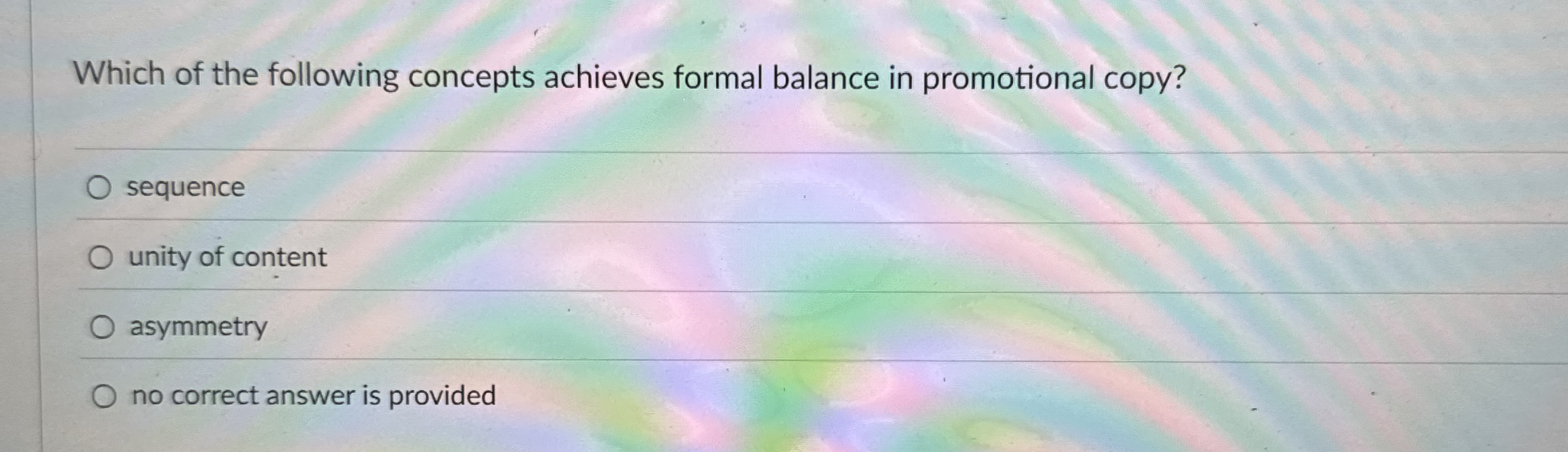 Solved Which of the following concepts achieves formal | Chegg.com