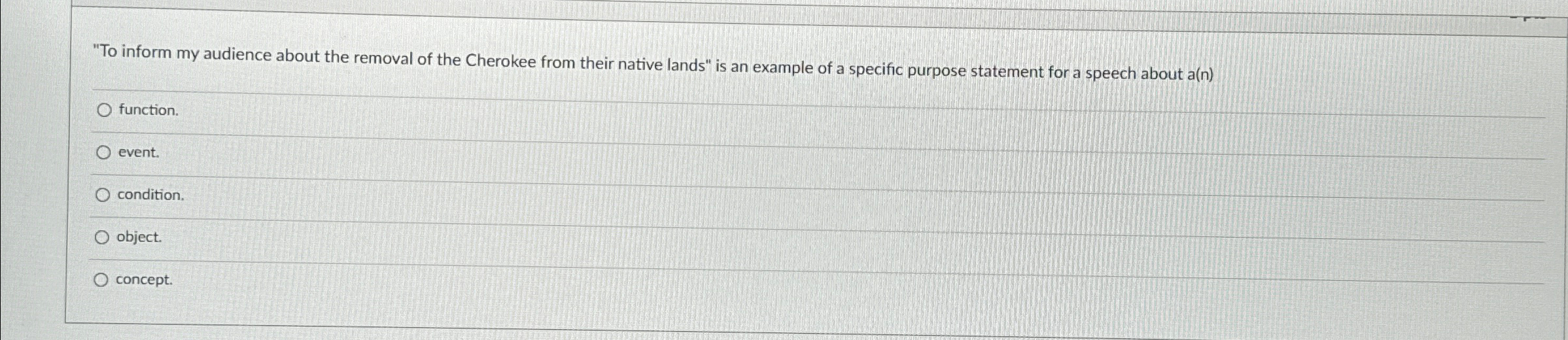 Solved "To inform my audience about the removal of the | Chegg.com