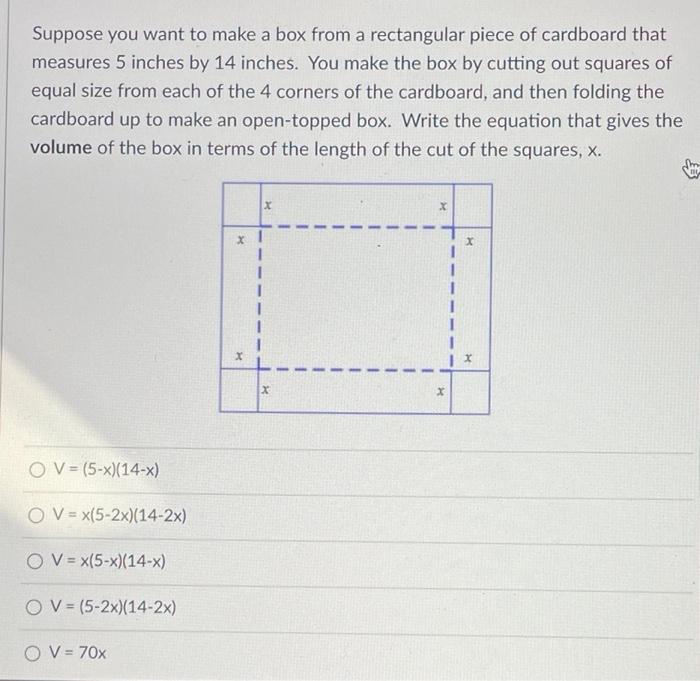 Solved Suppose you want to make a box from a rectangular | Chegg.com