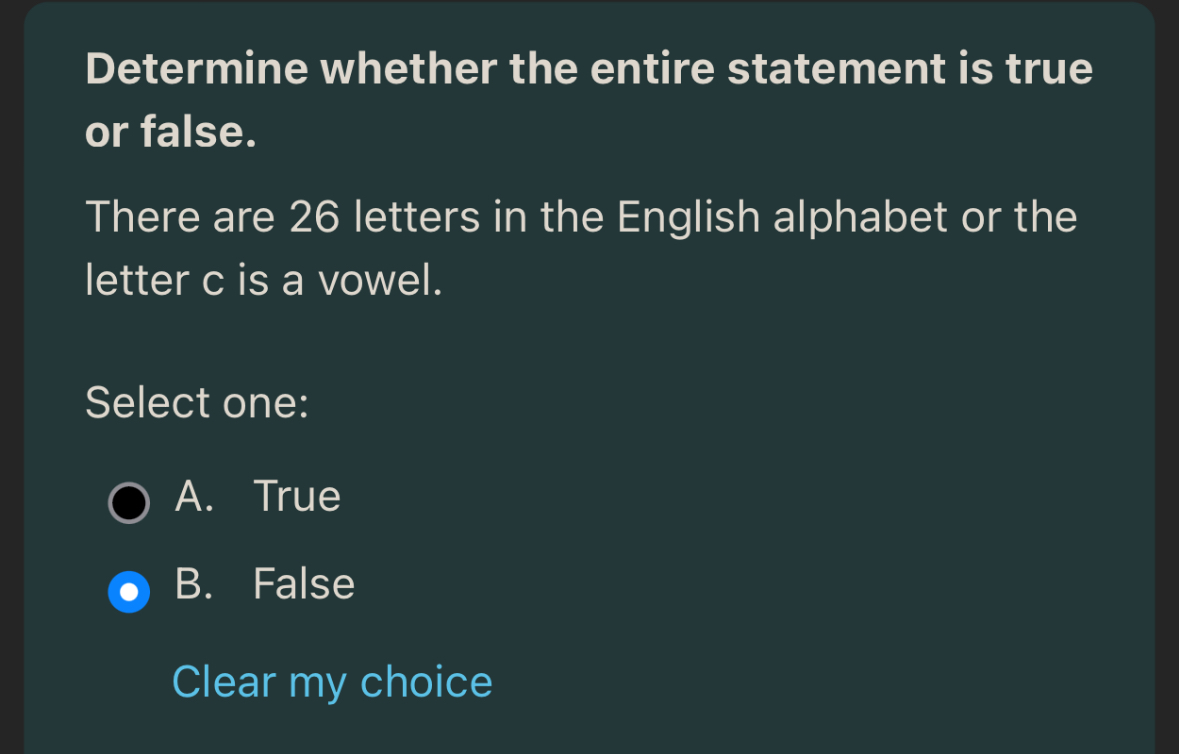 Solved Determine whether the entire statement is trueor | Chegg.com