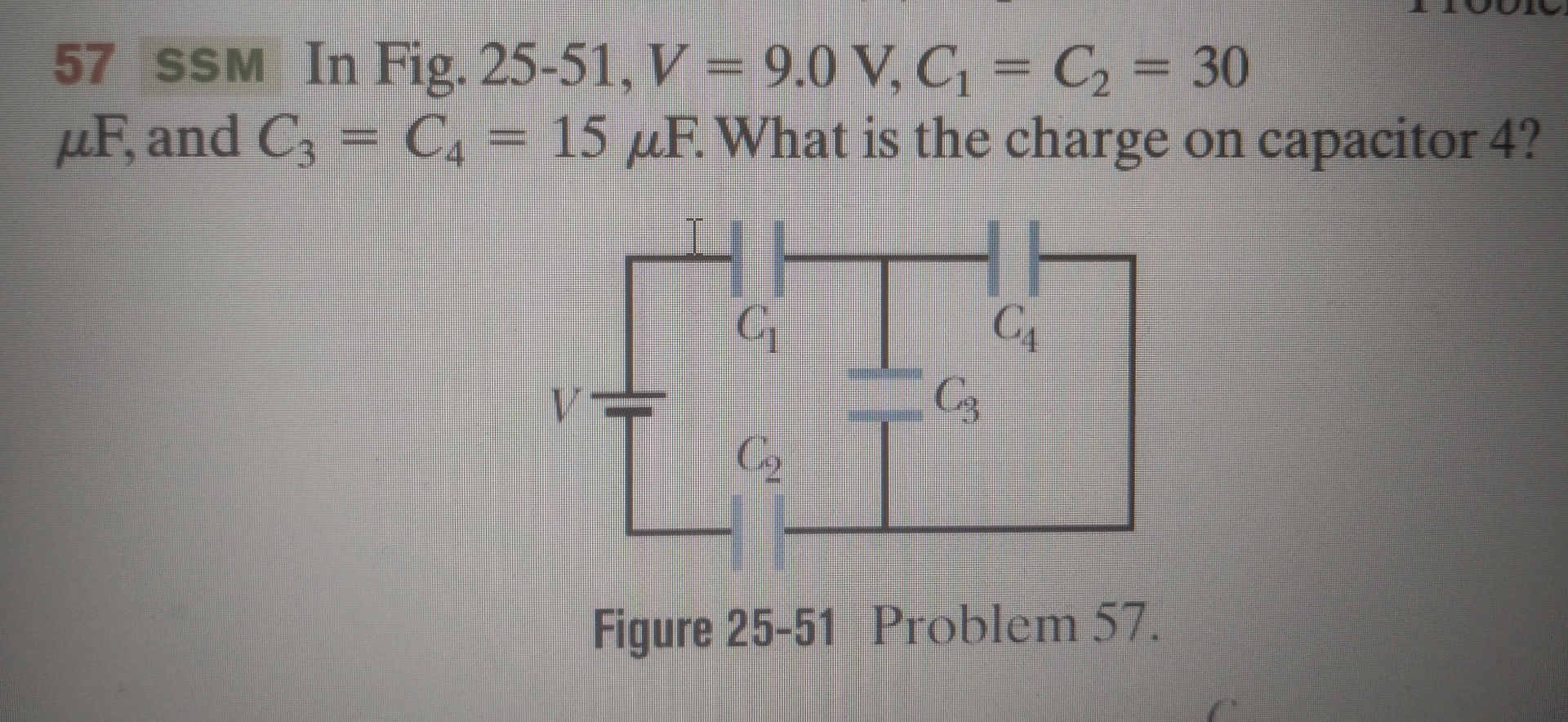 57 ﻿ssm In Fig. 25-51,V=9.0V,C1=C2=30 μF, ﻿and | Chegg.com