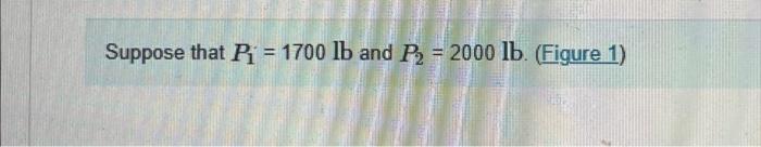 Solved Suppose that P1=1700lb and P2=2000lb. (Figure | Chegg.com