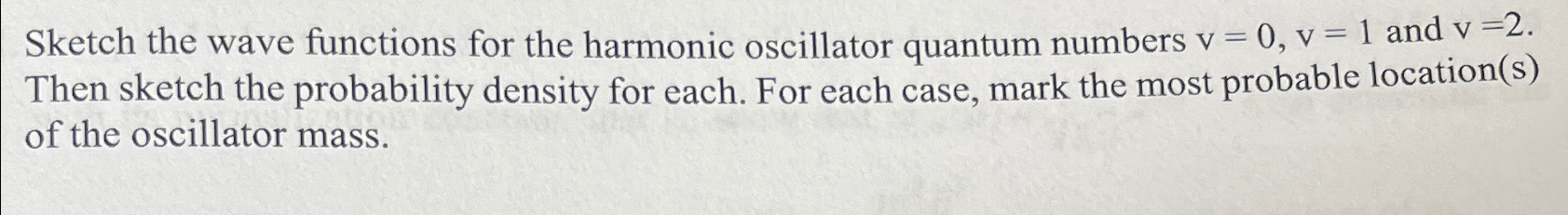 Solved Sketch the wave functions for the harmonic oscillator | Chegg.com