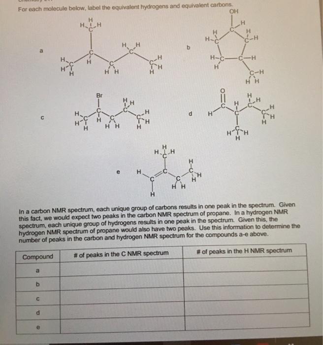 Solved CH For each molecule below, label the equivalent | Chegg.com