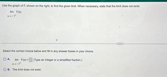 Use the graph of F, shown on the right, to find the | Chegg.com
