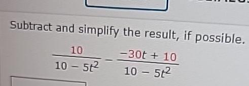 Solved Subtract and simplify the result, if | Chegg.com