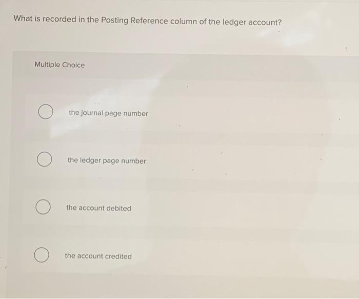 Solved What is recorded in the Posting Reference column of | Chegg.com