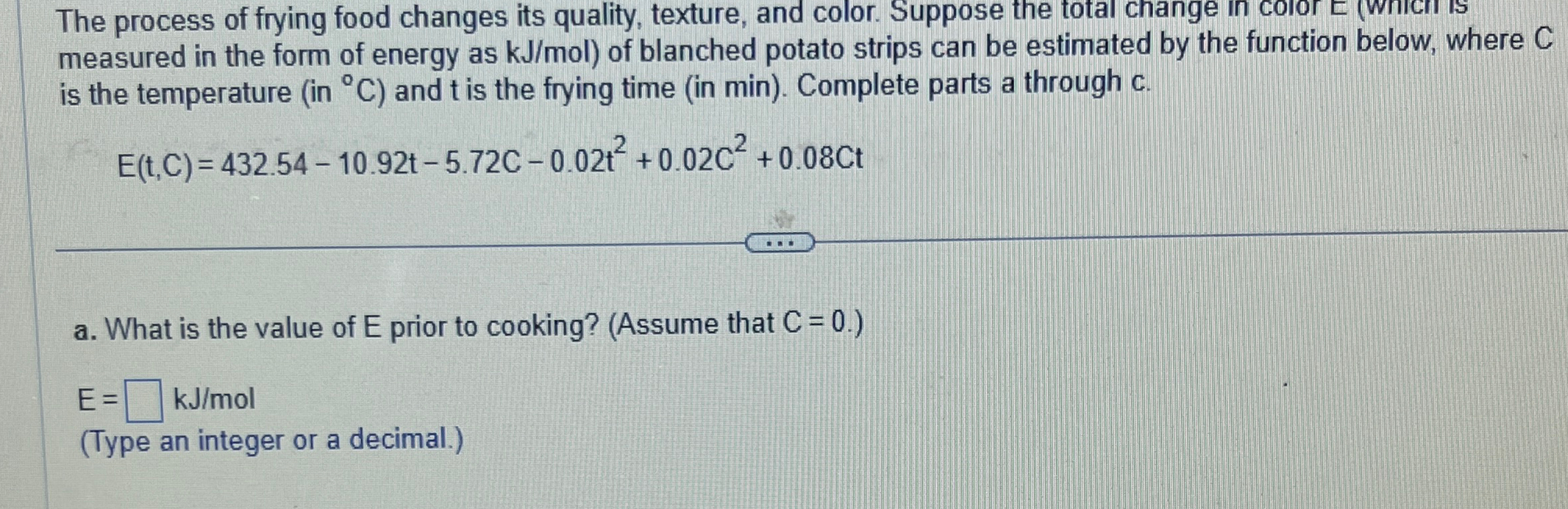Solved The process of frying food changes its quality, | Chegg.com