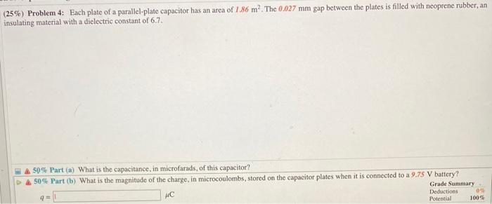 Solved (25\%) Problem 4: Each plate of a parallel-plate | Chegg.com