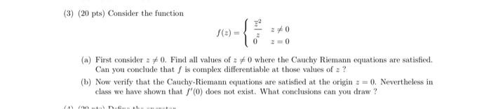 Solved Complex Analysis.a) First consider z ̸= 0. Find all | Chegg.com