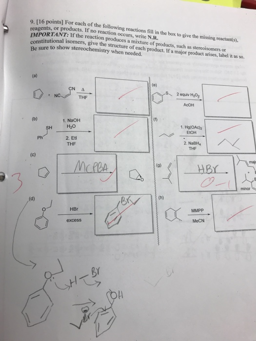 Solved o 116 points] For each of the following reactions | Chegg.com