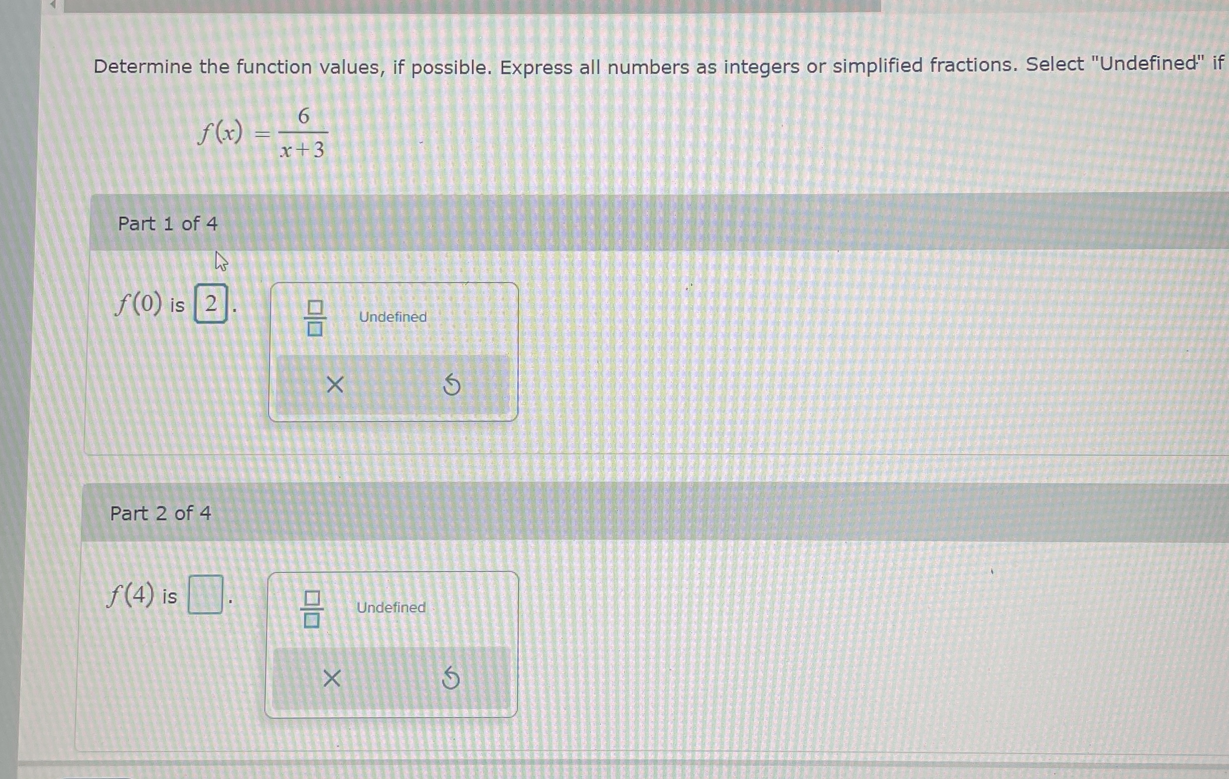 Solved Determine the function values, if possible. Express | Chegg.com
