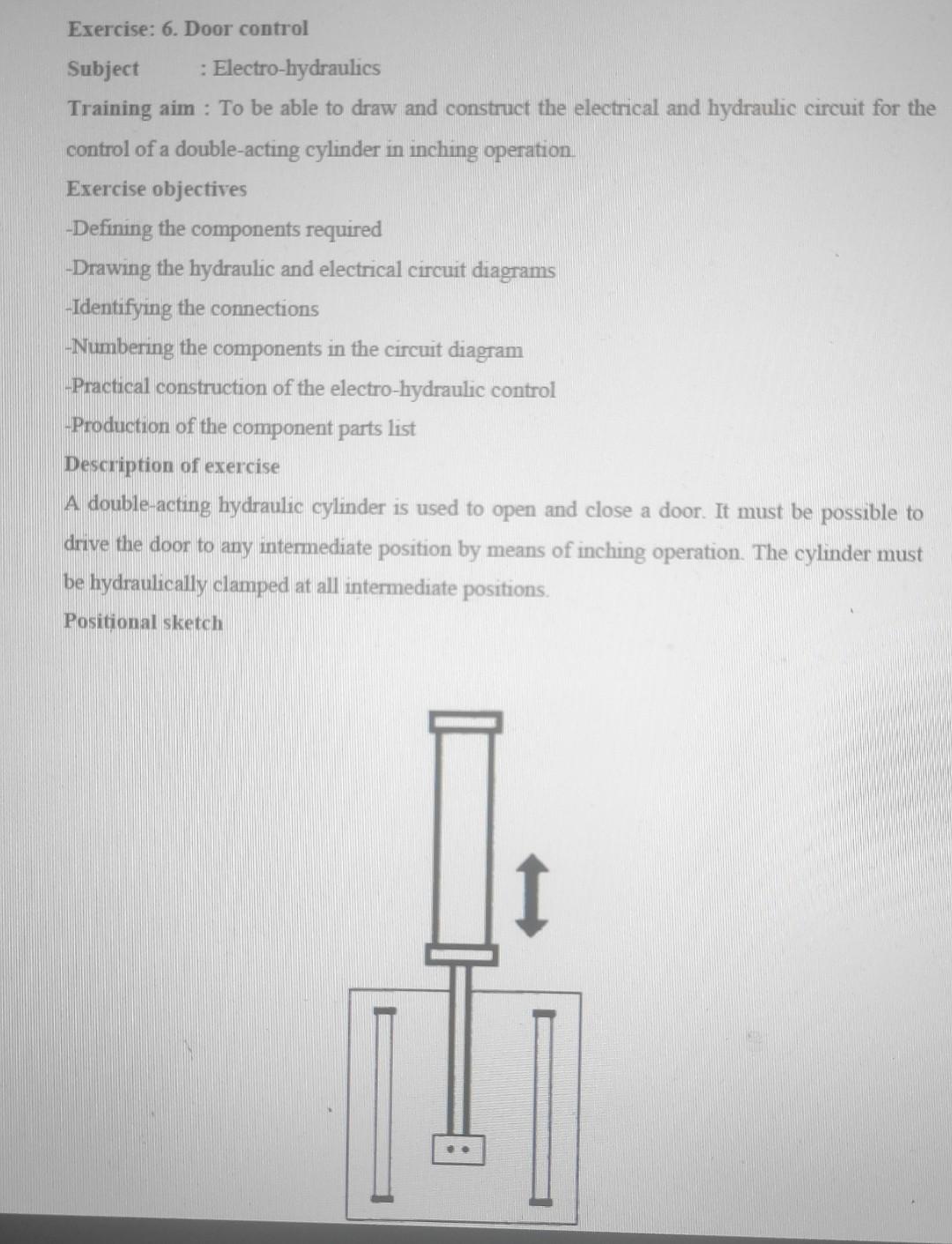 Solved Exercise: 6. Door control Subject : | Chegg.com