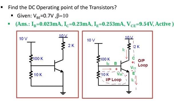 Solved Find the DC Operating point of the Transistors? - | Chegg.com