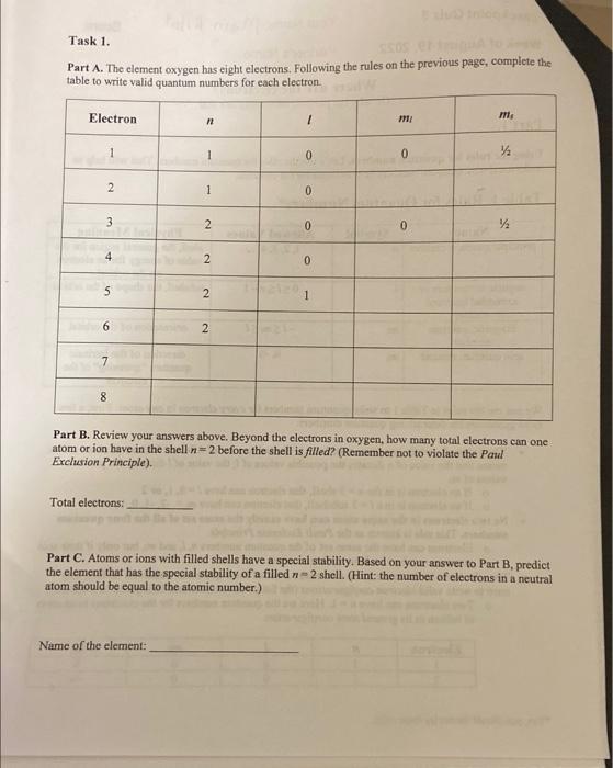 Solved Part A. The element oxygen has eight electrons. | Chegg.com