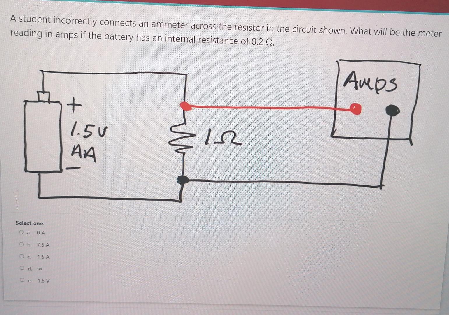 Solved A student incorrectly connects an ammeter across the | Chegg.com