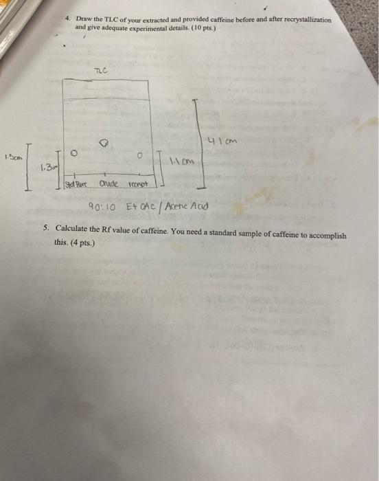 Solved 4. Draw the TLC of your extracted and provided | Chegg.com